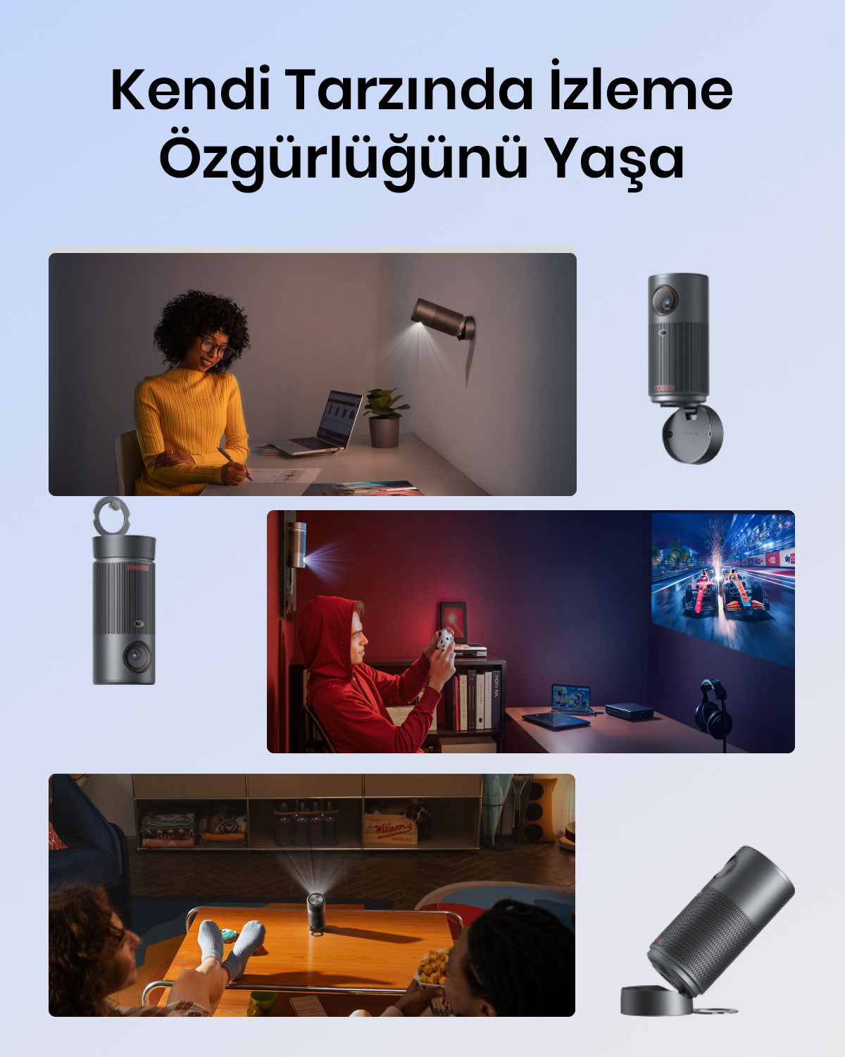 Anker Nebula Capsule Air World's Smallest Google TV Projector - Black